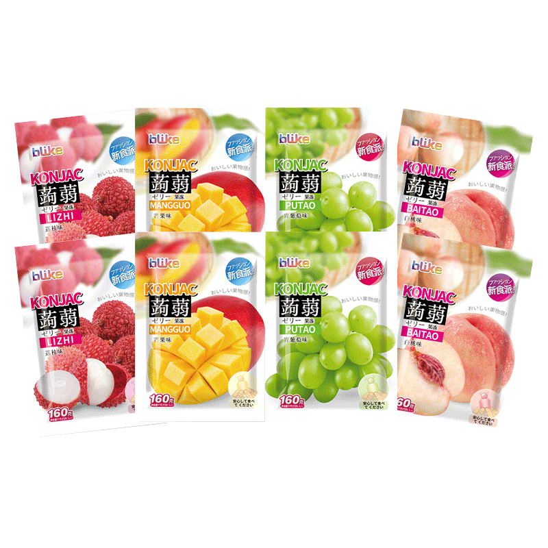 蒟蒻果冻160g袋装低卡0脂白桃吸吸果冻魔芋低糖果汁解馋休闲零食_虎窝淘