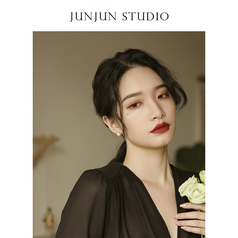 JUNJUN*回馈*复古天然珍珠耳钉纯手工制作美国14k注金包金vintage_虎窝淘