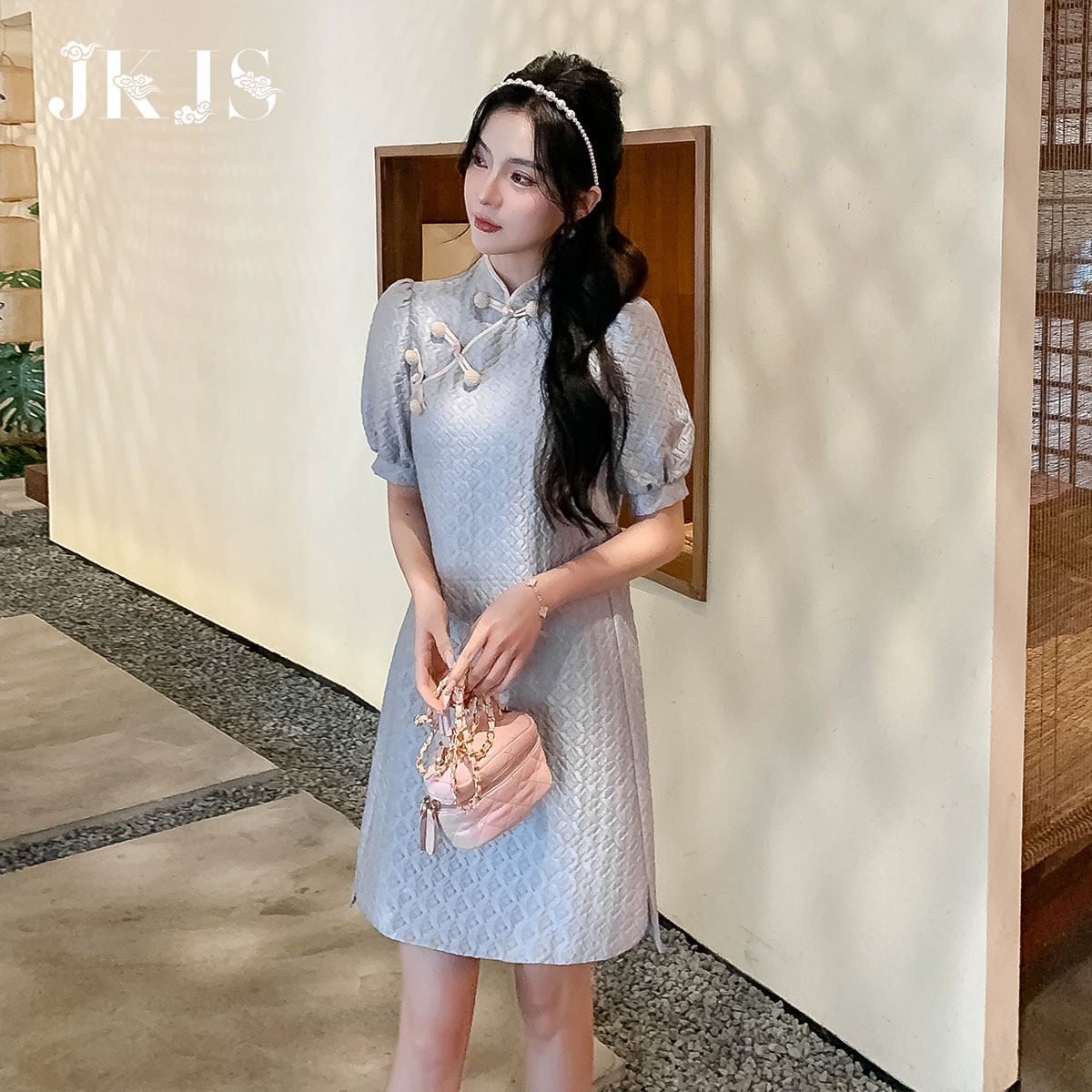 JKJS改良旗袍女夏季2023新款年轻款气质高端新式日常国风连衣裙_虎窝淘