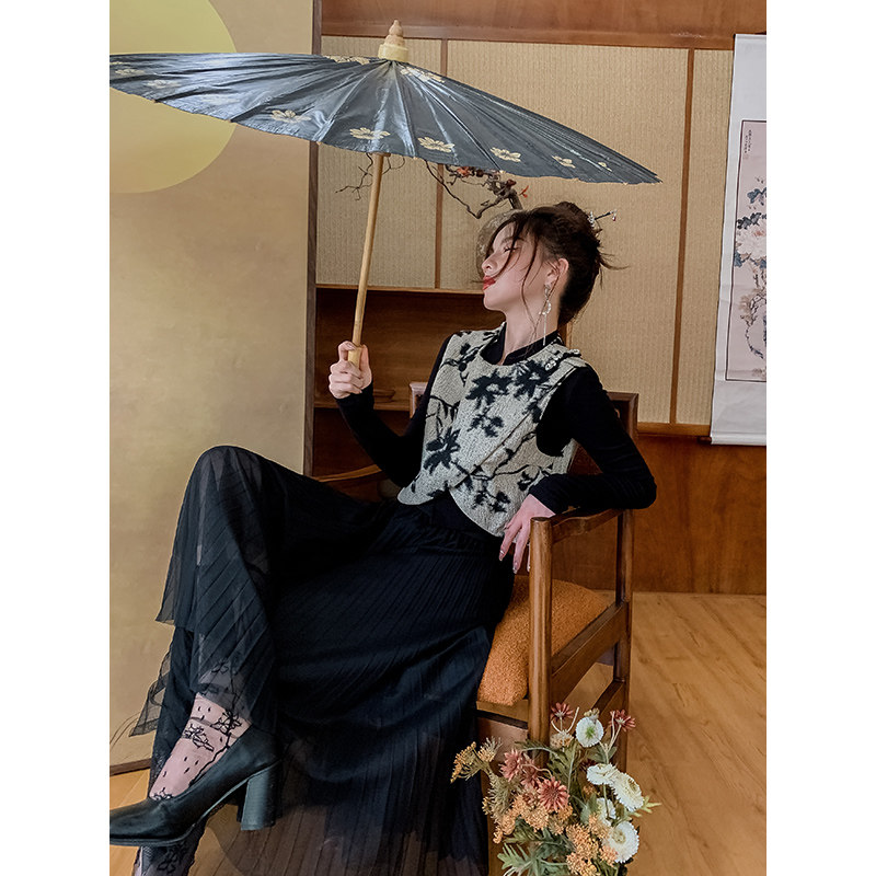 JKJS唐装马甲女中国风轻汉服汉元素旗袍外套民族风女装新中式上衣_虎窝淘