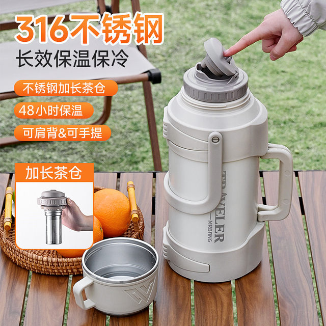 2025 New Thermos Kettle 316 Stainless Steel Large Capacity Outdoor ...