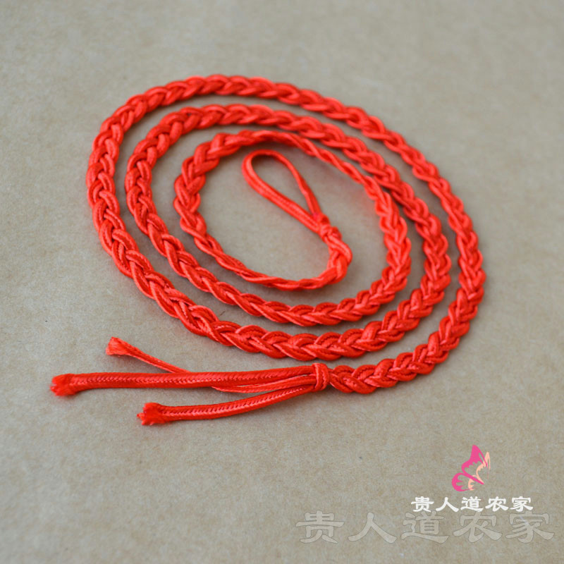 手工编织红腰带绳粗宽版2024龙本命年红绳腰链男士女款随身饰品_虎窝淘