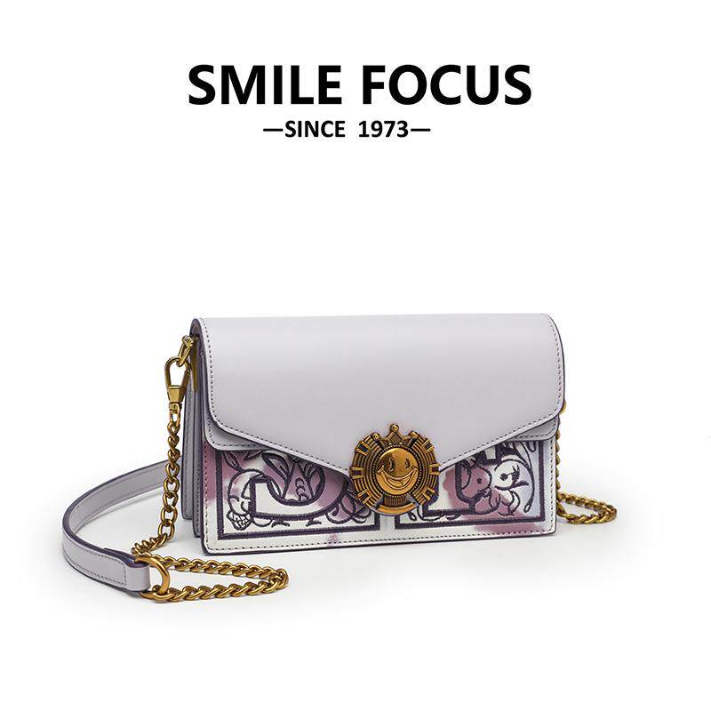 SMILEFOCUS笑脸包包女2022新款紫色酒神包单肩单肩通用款女包