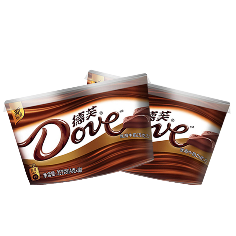 闭眼买、聚划算百亿补贴：Dove 德芙 丝滑牛奶巧克力 252g T精选，14.9元包邮—— 慢慢买比价网