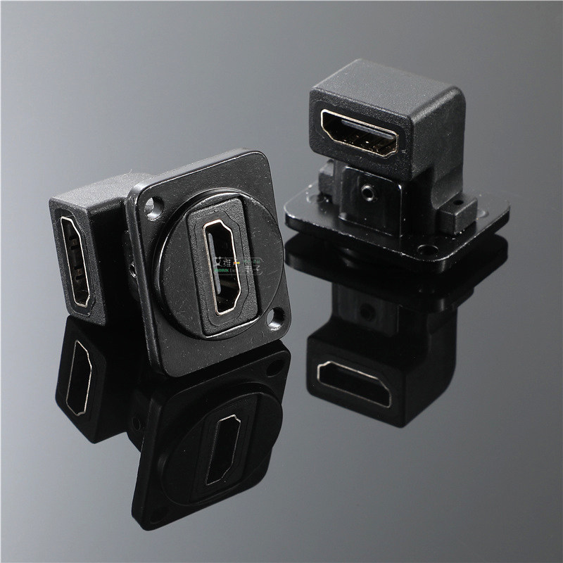 直角90度L弯D型HDMI高清双通对接模块86面板机柜组装底座地面视频_虎窝淘