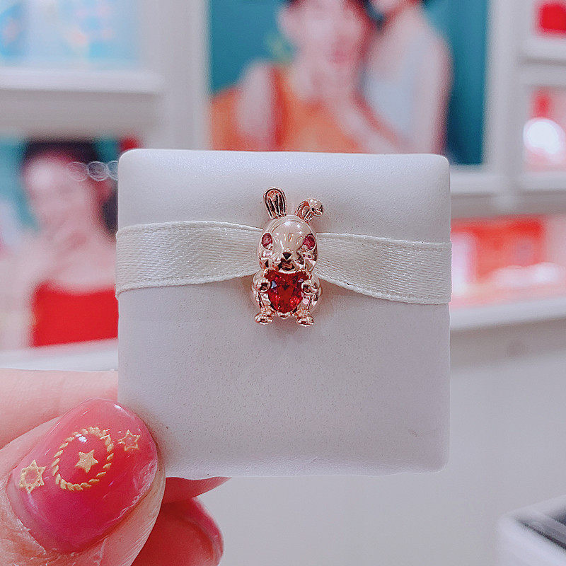 Pandora潘多拉好运平安兔子串饰782471C01本命年生日礼物串珠珠子_虎窝淘