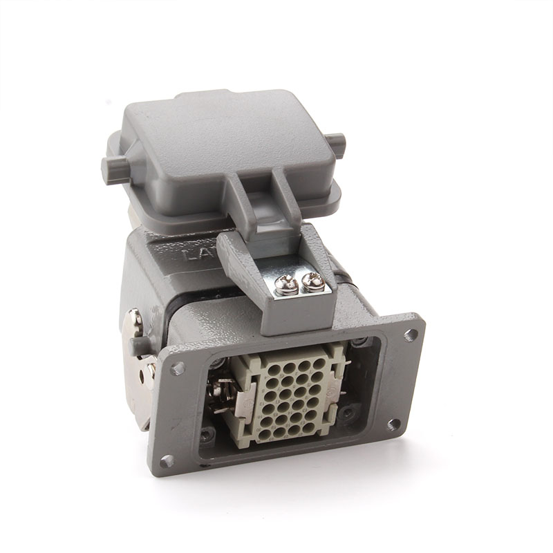 LANGQING 24芯重载连接器HDC-HDD-024-1侧出带防尘盖HDD-024M/F_虎窝淘