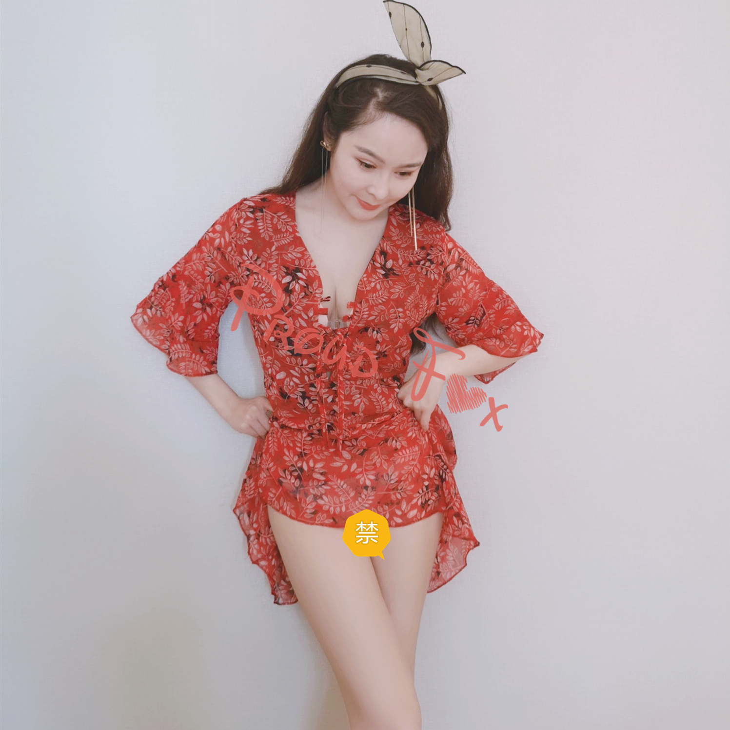 proudfox她秘方便女易穿脱连衣裙约会蜜桃短裙走光性感旗袍丁字裤 - 价格114.9