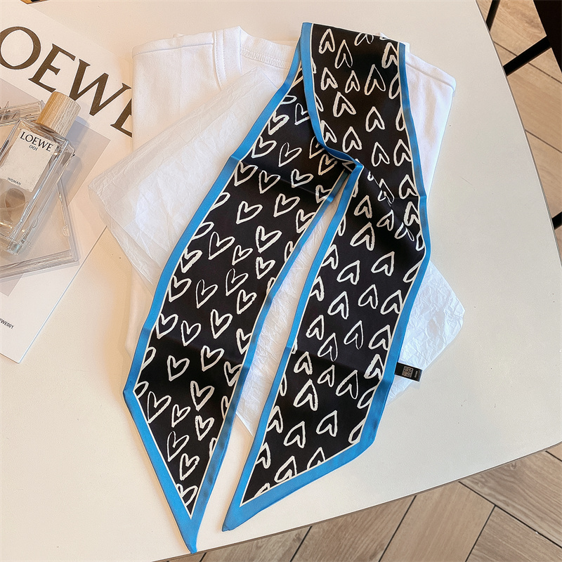 双面小丝巾小长条女春秋复古搭配衬衫百搭领巾发带绑包包丝带围巾_虎窝淘