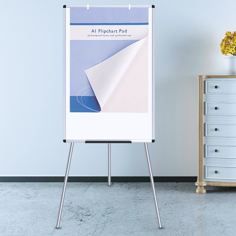 VIZ-PRO白板支架式三脚架挂纸写字板折叠便携白板家用教学培训手写板竖版夹纸黑板儿童涂鸦画板黑板墙60*90cm_虎窝淘