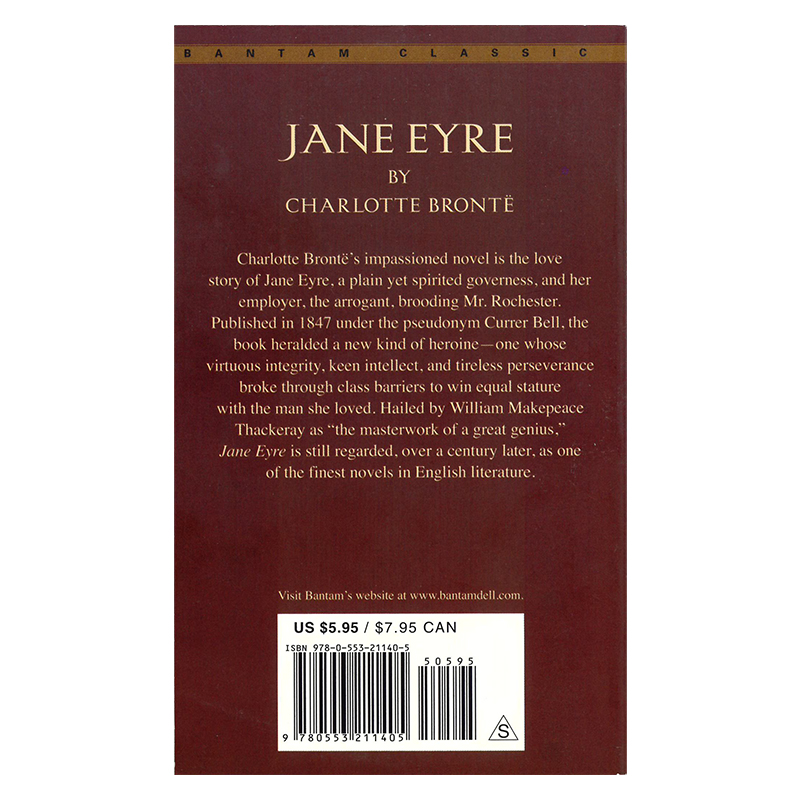 简爱英文原版 Jane Eyre夏洛蒂勃朗特 Charlotte Bronte经典文学名著课外阅读搭呼啸山庄爱玛飘弘书阁英语文库十大经典之一_虎窝淘