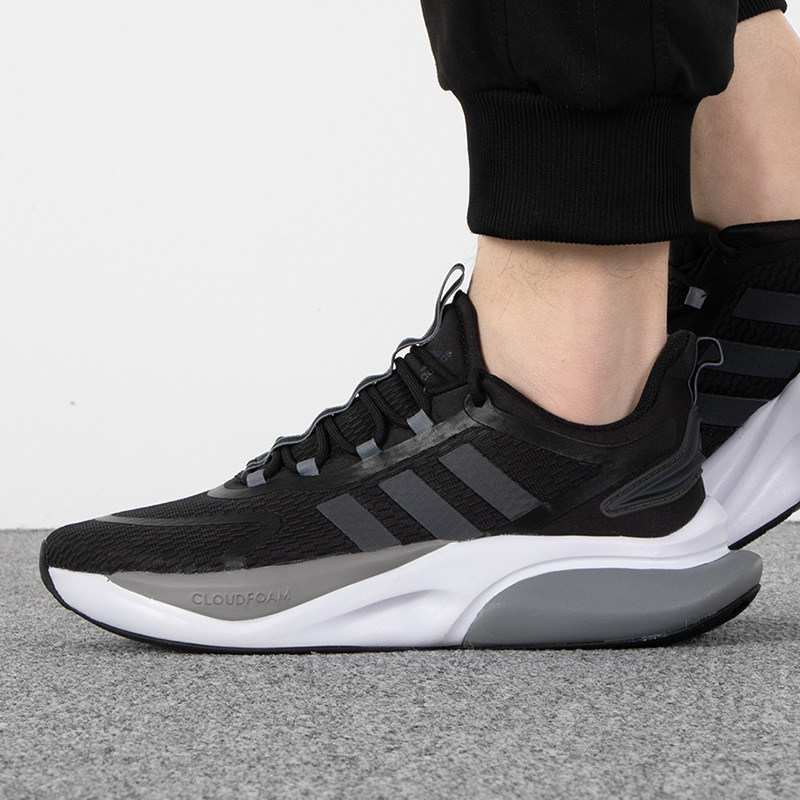 阿迪达斯Alphabounce缓震黑白跑步鞋男鞋健身训练运动鞋潮HP6144_虎窝淘