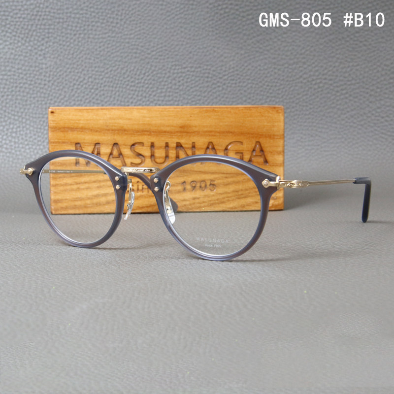 现货 MASUNAGA增永 GMS-805日本超轻圆框男女镜架复古光学眼镜框_虎窝淘
