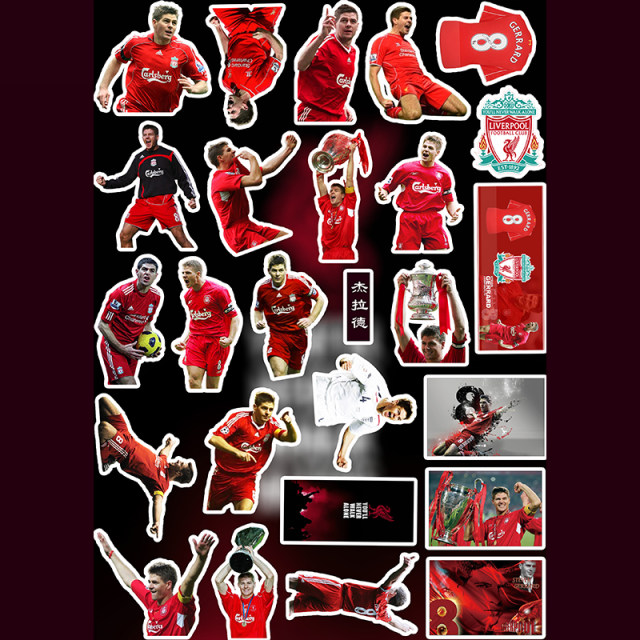 Gerald stickers waterproof Premier League Liverpool football team ...