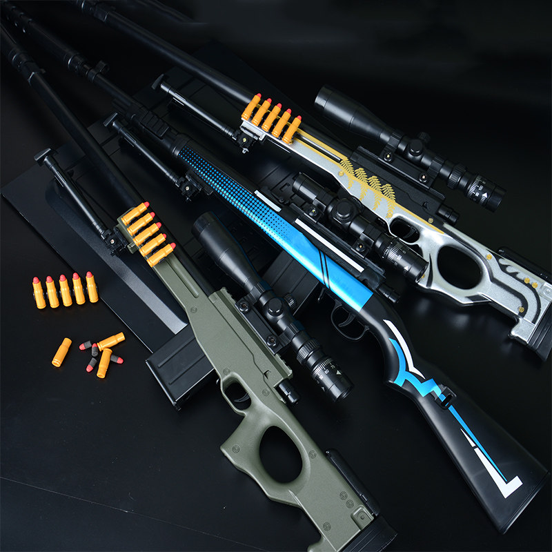 98K拉栓手动抛壳大号吃鸡绝地狙击枪AWM玩具枪儿童男孩可发射软弹_虎窝淘