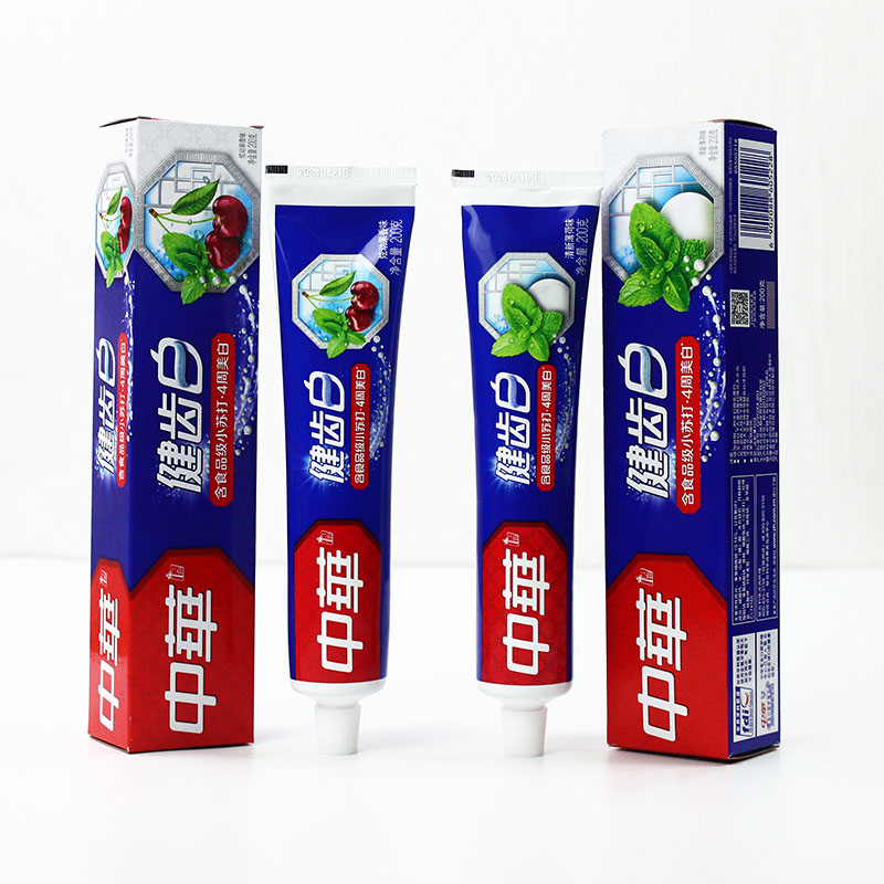 包邮中华健齿白牙膏200g*6支炫动果香/清新薄荷味清新口气去牙垢_虎窝淘