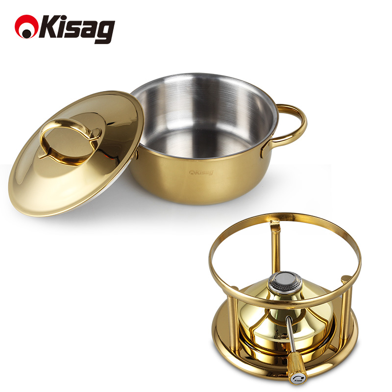 瑞士Kisag充气式金色单人小火锅家用酒店会所一人一锅牛肉火锅_虎窝淘