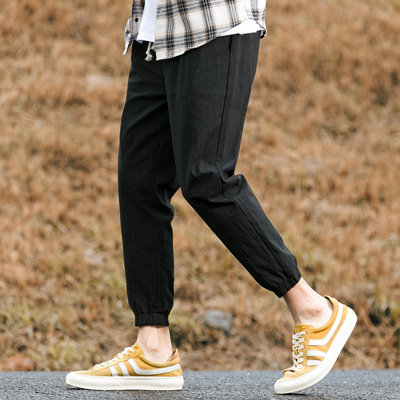 裤子男夏季薄款9九分裤男生束脚休闲裤男士夏天修身小脚运动卫裤