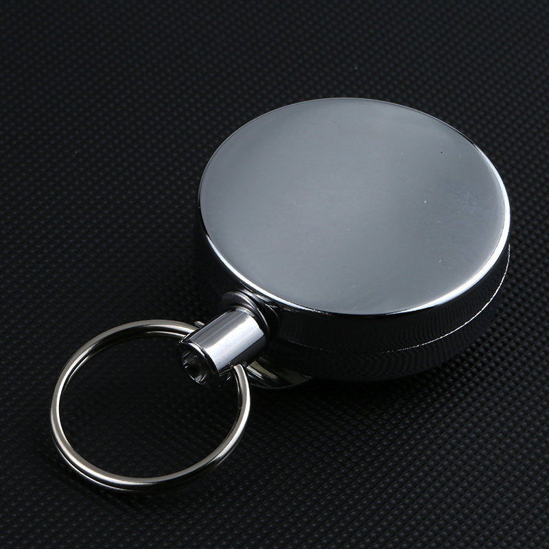 伸缩钥匙扣不锈钢钢索钥匙链防丢钢丝绳钥匙圈防盗自动回弹易拉扣_虎窝淘