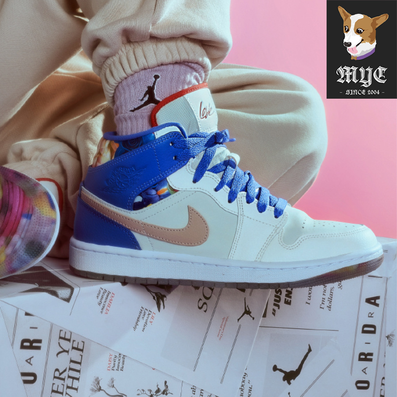 Air Jordan 1 Mid AJ1 白红白紫中帮篮球鞋DZ2820-601/FD4330-101 - 价格419