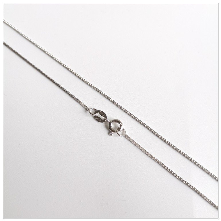 子墨家925纯银素银时尚百搭小四方盒子链单独裸链项链细水长流_虎窝淘