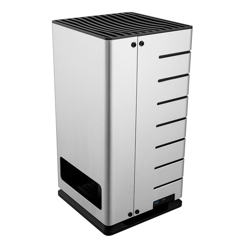 ABEE RS07全铝机箱银色黑色CNC 3D高光面板 ITX机箱垂直风道_虎窝淘