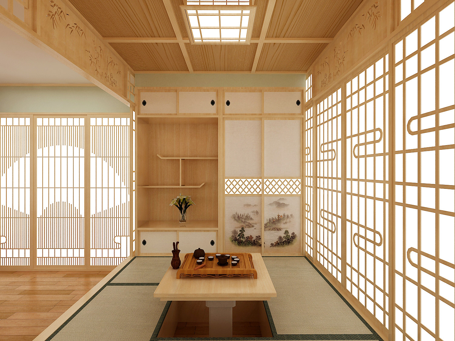 榻榻米定制整体卧室组合现代实木日式衣柜订做书房多功能柜tatami_虎窝淘