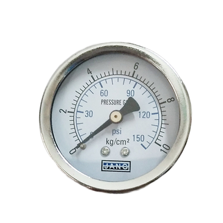轴向无边压力表Y50Z背接2分气动空压机气压表2/3.5/5/10KG 1/4PT_虎窝淘