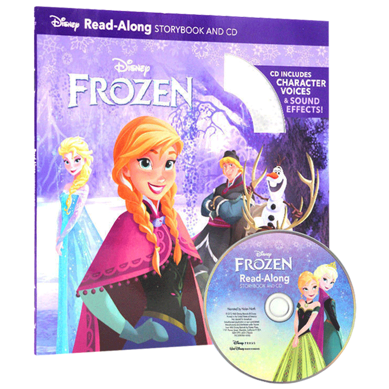迪士尼独立阅读系列冰雪奇缘英文原版 Frozen Read-Along Storybook有声读物阅读学习英语辅助图画书带CD动画故事书_虎窝淘