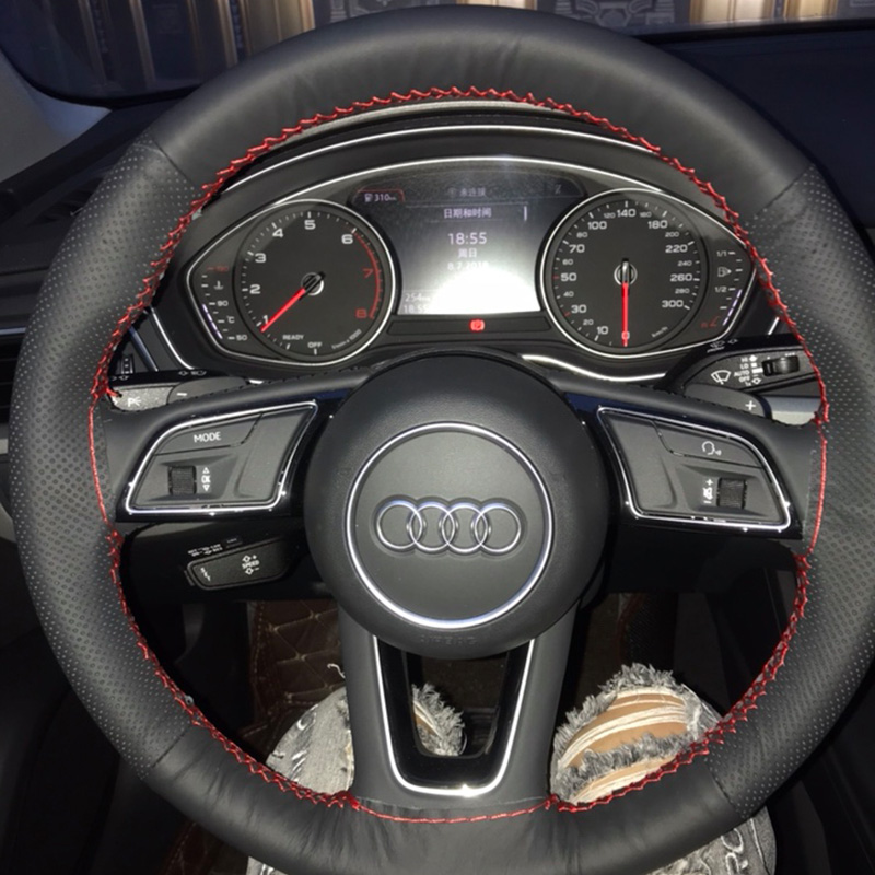 奥迪a6l a4l q3 q7 q5l q2l a3途昂朗行志俊探岳方向盘套真皮手缝_虎窝淘