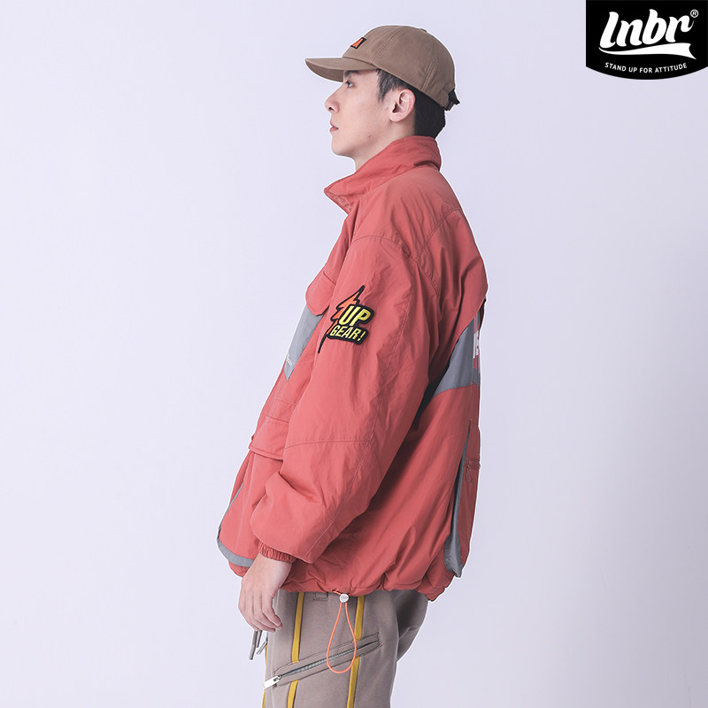 LNBR工装棉服男潮原创多口袋夹棉短外套大码加大OVERSIZE厚棉衣_虎窝淘