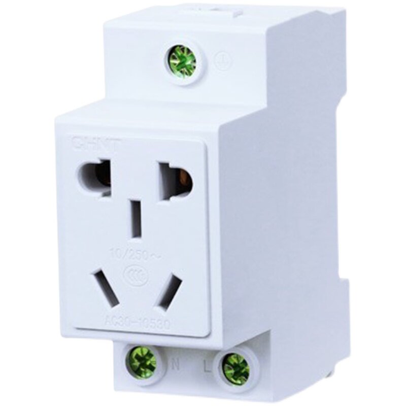 正泰模数化插座导轨式插座 AC30-10530 10A五孔插座两孔三插_虎窝淘