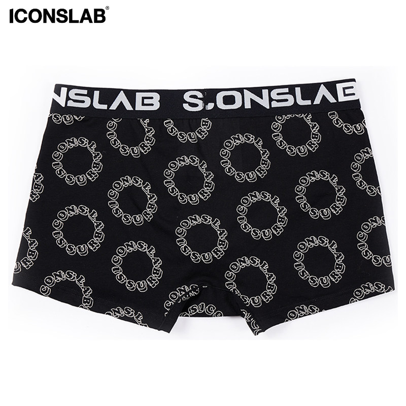 ICONSLAB联名SSUR PLUS立体圈星男士情侣同款内裤印花平角裤潮_虎窝淘