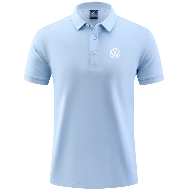 新款一汽上汽大众4S店工作服POLO衫浅蓝色ID.工装定制工服t体恤_虎窝淘
