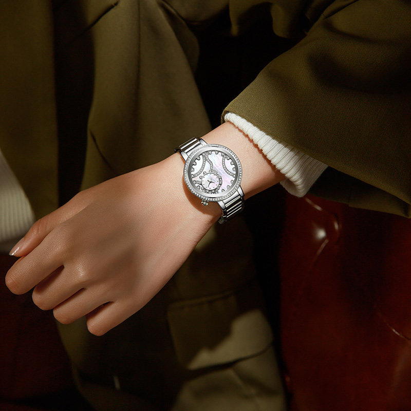 DAVENA蒂玮娜时来运转147颗天然钻石腕表女士表轻奢高端款送女友_虎窝淘