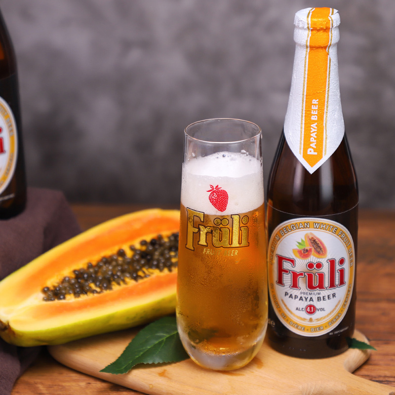 fruli啤酒12瓶装芙力草莓酒精酿小麦啤酒低度酒女士酒_虎窝淘