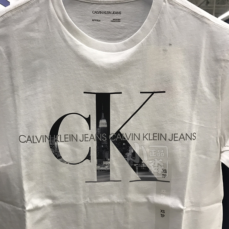 2024夏季新款CK/Calvin Klein男士纯色字母修身圆领短袖T恤打底衫_虎窝淘