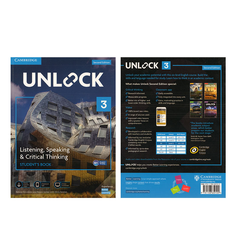 剑桥初中英语教材原版进口 Unlock listening speaking& Critical Thinking 3听力口语批判性思维课程 ...