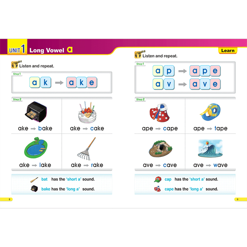 新版少儿英语Smart Phonics 3寒暑假短期课程自然拼读phonics小学英语教材 7-10岁儿童启蒙教材长元音字母发音训练零基础儿童 ...