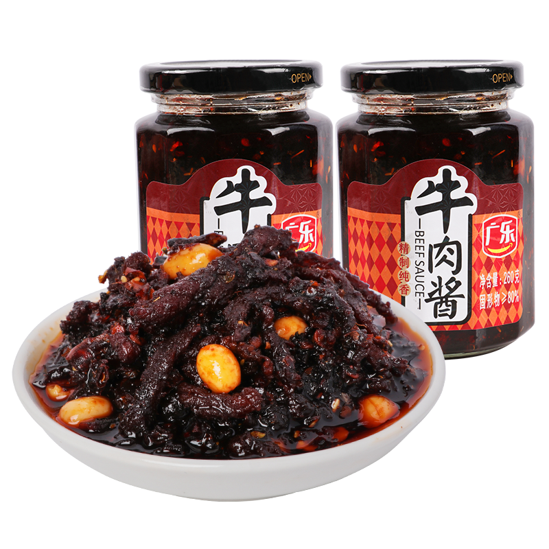 广乐牛肉酱暴拌饭酱下饭菜260g四川辣椒酱拌面酱下饭酱调味酱料_虎窝淘