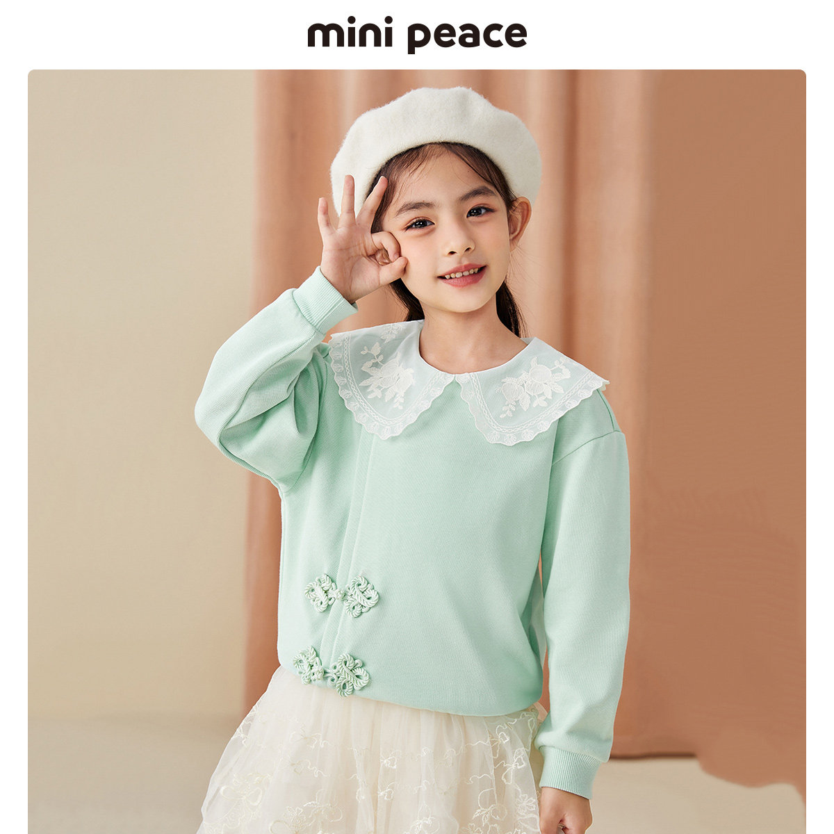minipeace太平鸟童装春秋女童T恤衬衫卫衣洋气儿童上衣集合奥莱_虎窝淘