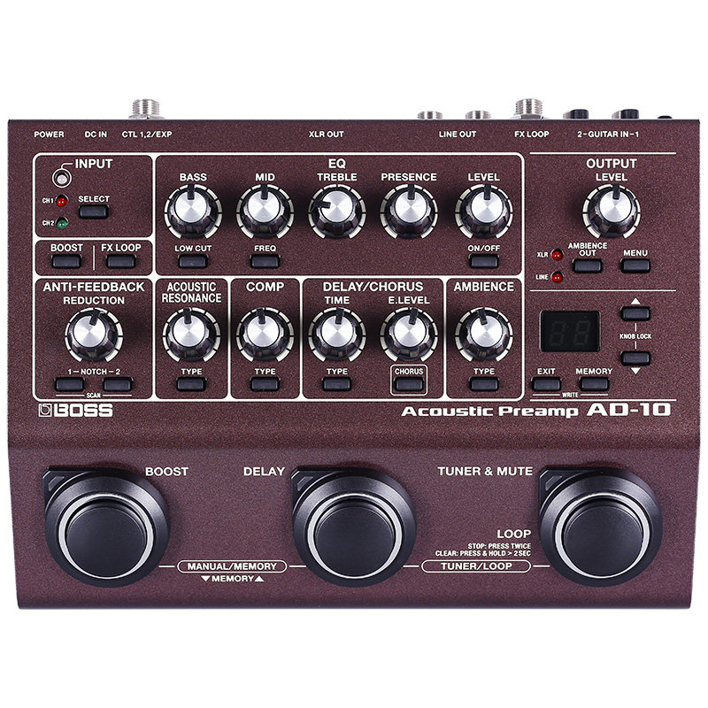 Boss AD2 AD3 AD10电箱琴前级放大器原声系列民谣吉他单块效果器_虎窝淘