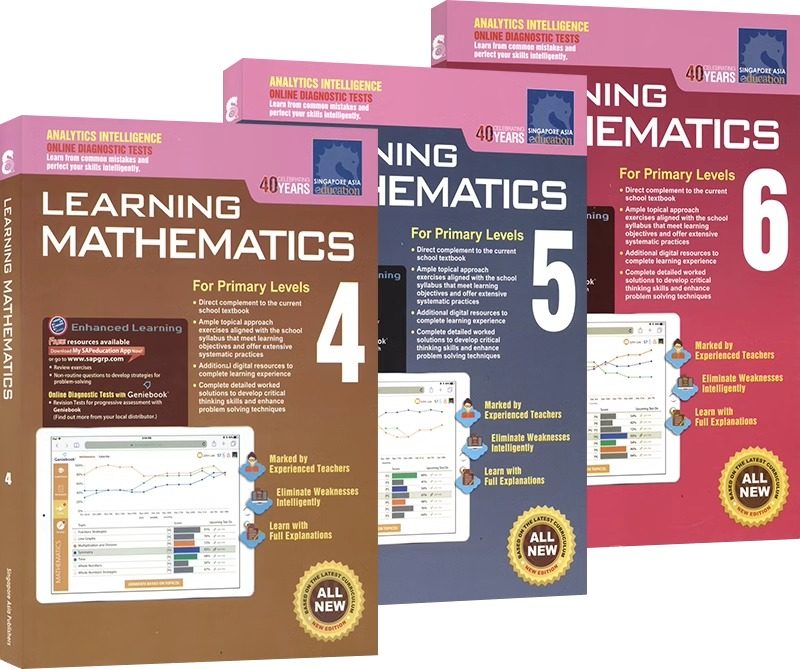 【自营】SAP Learning Math N-6新加坡数学幼儿园-6年级小学数学教辅学习系列英语数学题英文练习册9册套装英文原版进口图书_虎窝淘