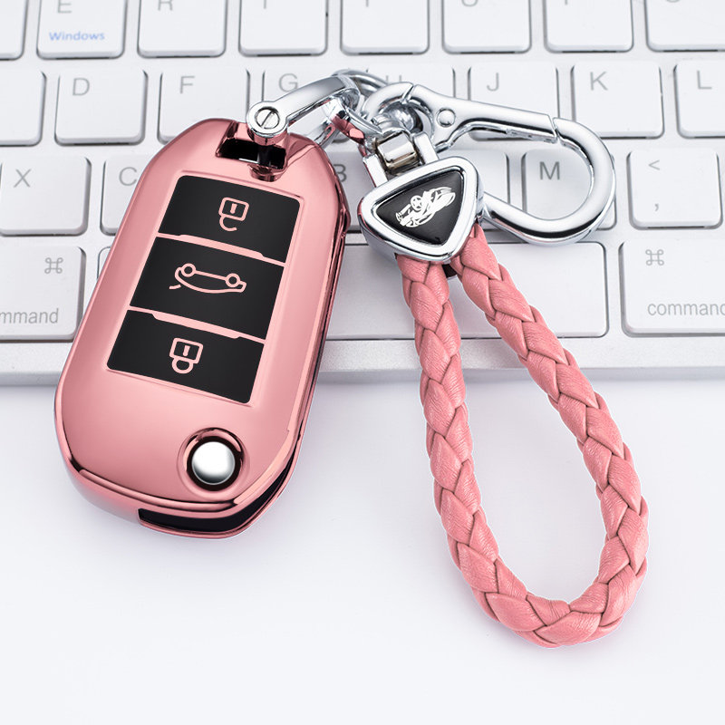 适用东风标致308 207 301钥匙套408 508汽车3008套2008标志包扣女_虎窝淘