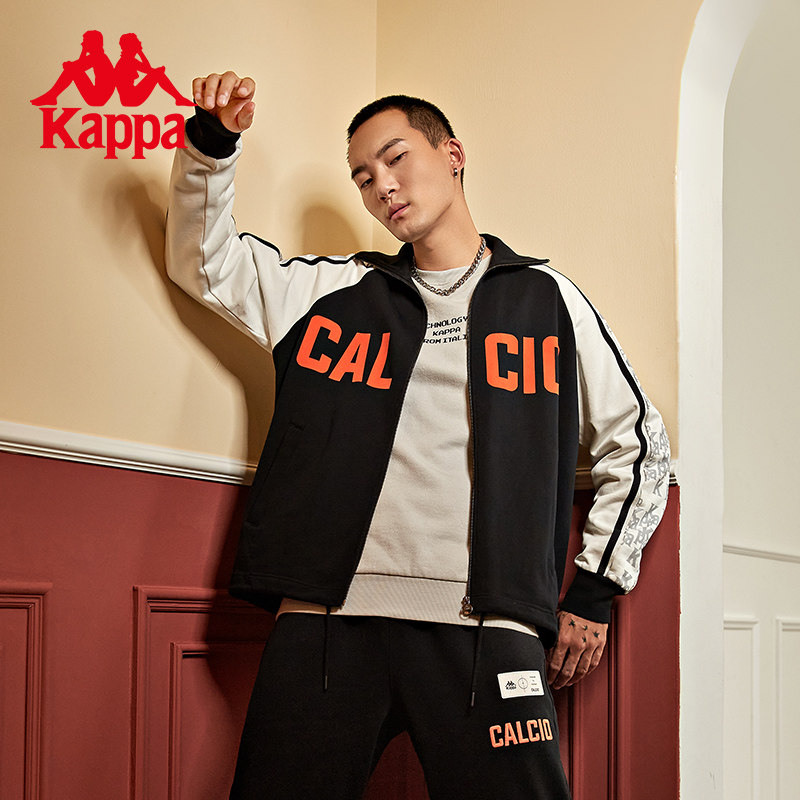 Kappa卡帕款复古老花串标情侣男女卫衣宽松开衫外套_虎窝淘