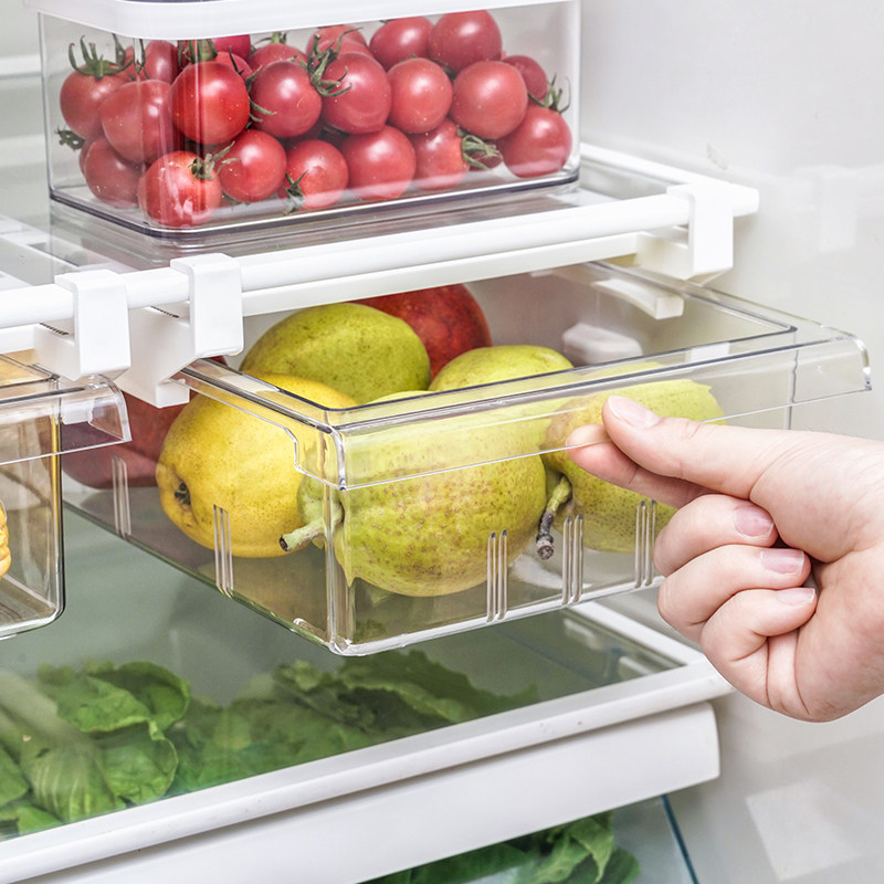 家用厨房冰箱抽屉收纳盒食物整理盒透明长方形鸡蛋吊挂收纳保鲜盒_虎窝淘