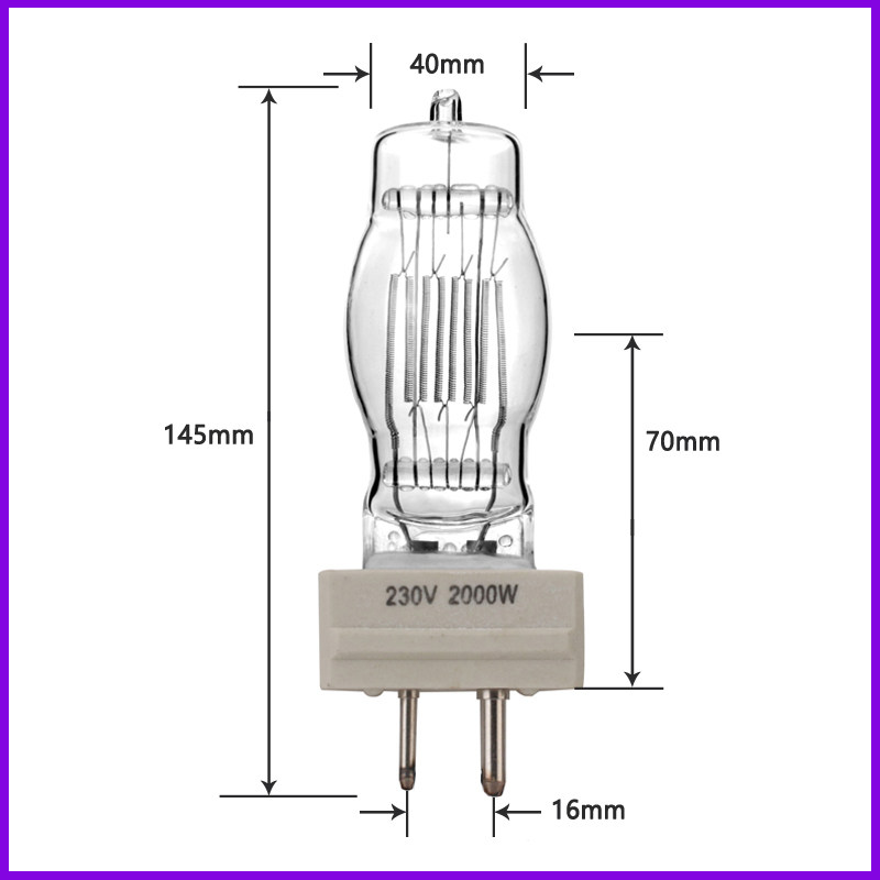 船用投光灯泡 230V/120V 2000W 3000W GY16影视钨丝灯探照灯2k 3k_虎窝淘