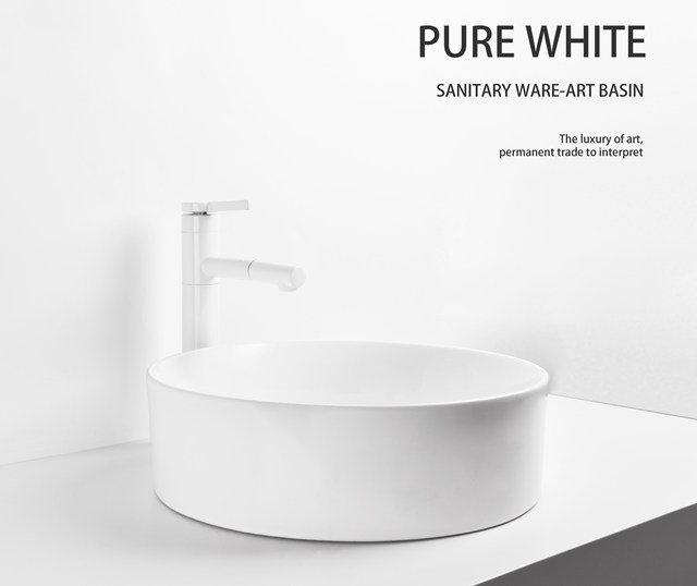 Round simple above-ground basin wash basin home balcony ceramic wash ...