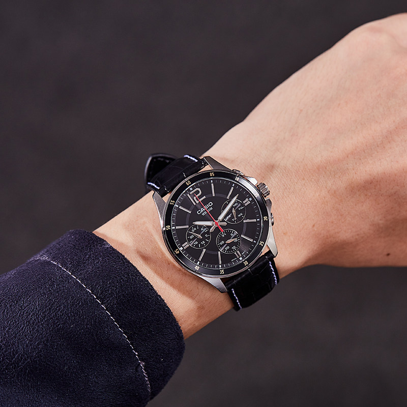 正品casio卡西欧手表男商务石英钢铁之心非机械MTP-1374海外直邮_虎窝淘