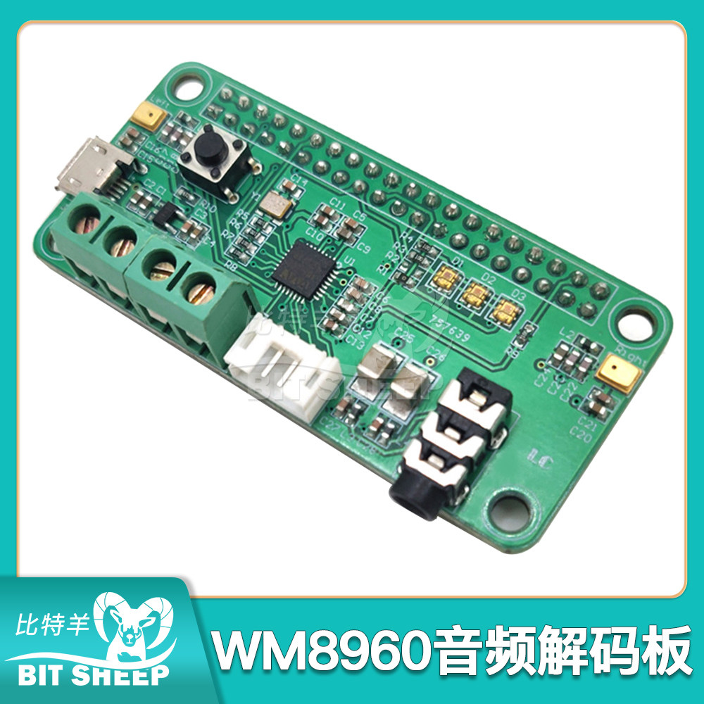WM8960音频解码功放板模块 智能语音识别 双麦克风 智能音箱DIY_虎窝淘